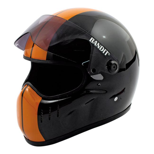Casque BANDIT XXR NOIR / ORANGE (visière transparente en option)